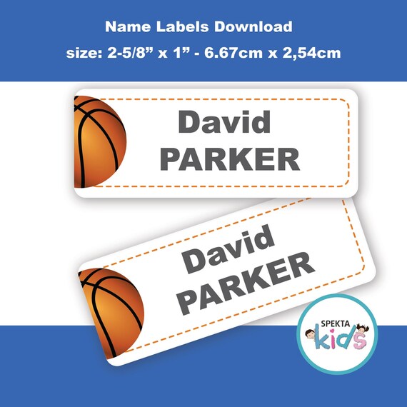 Custom Basketball Name Labels Personalized Name Labels | Etsy