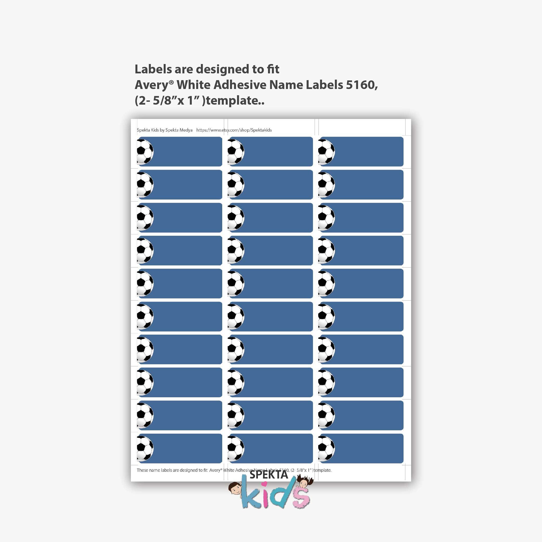 Soccer Name Labels, Soccer Ball - Etsy