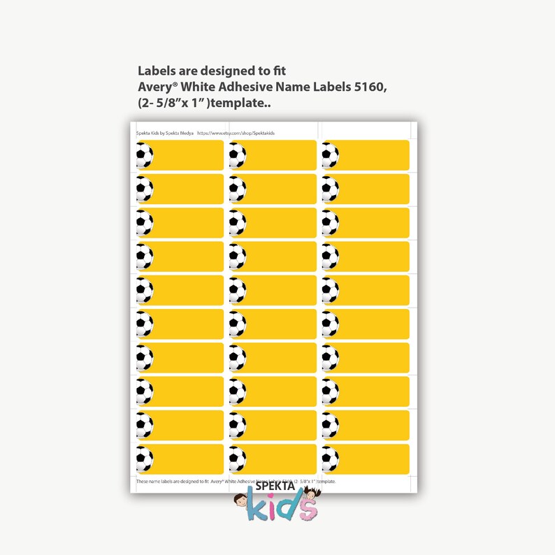 Soccer Name Labels, Soccer Ball - Etsy