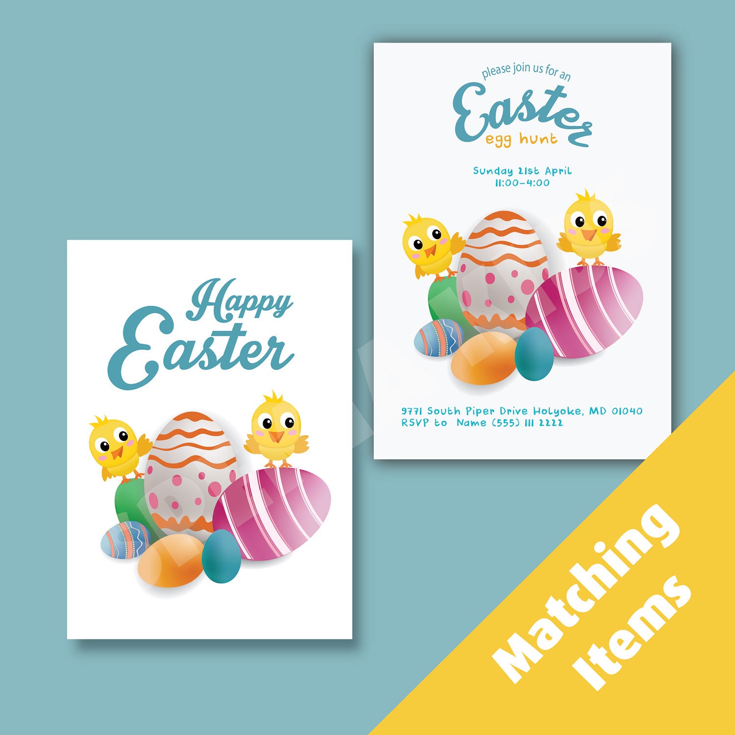 Printable Easter Basket Tags, Cute Chicken, Colorful Eggs (PDF) - Etsy