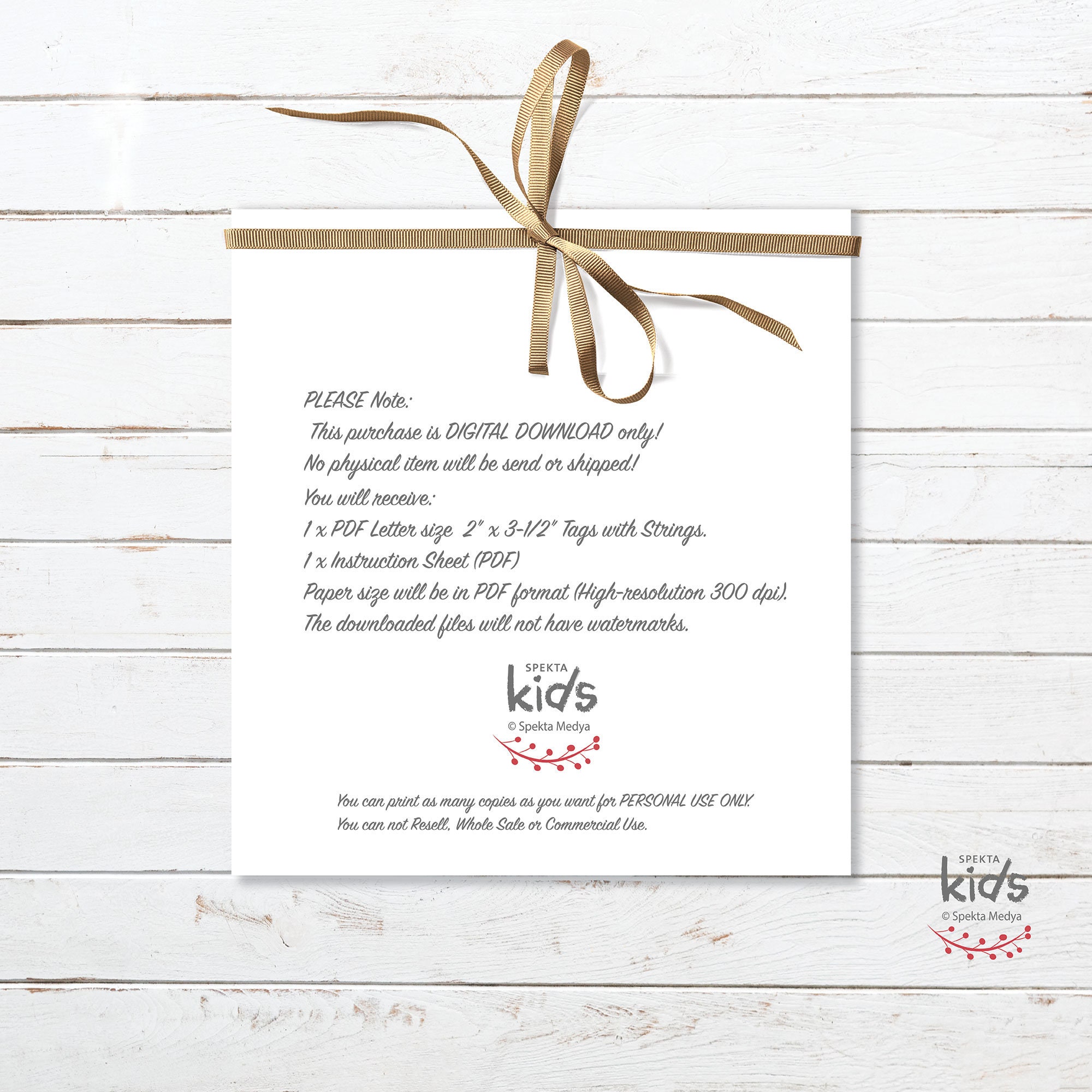 Printable Deer Christmas Tags, Instant Download PDF, Holiday Treat Tags ...