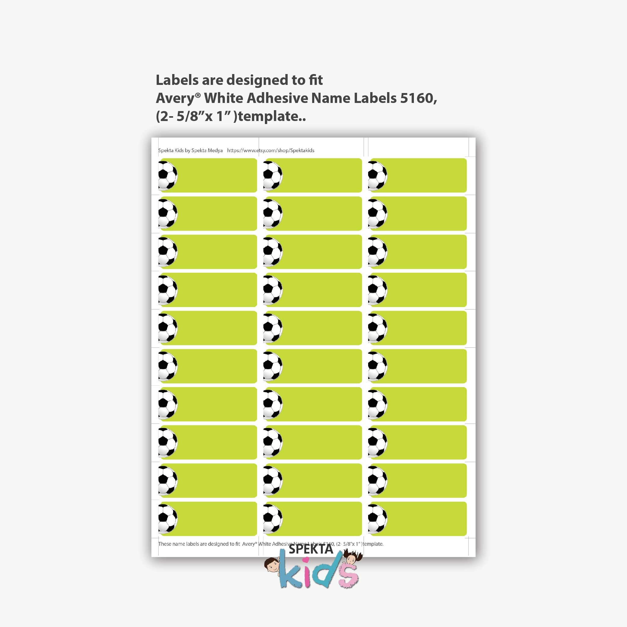 Soccer Name Labels, Soccer Ball - Etsy