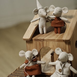 Linen Stuffed Soft Toys Family of Mice , Mouse PDF, Toy Sewing Pattern ...