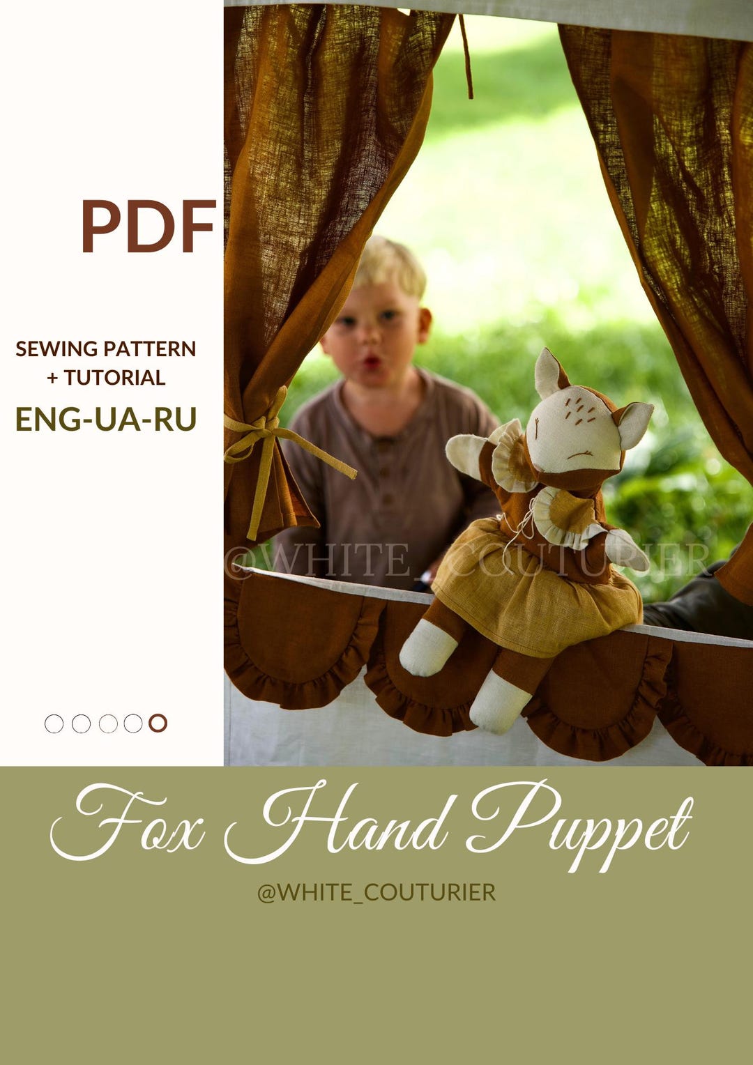 Patrón de costura de títere de zorro en PDF / Peluche / Tutorial paso a ...