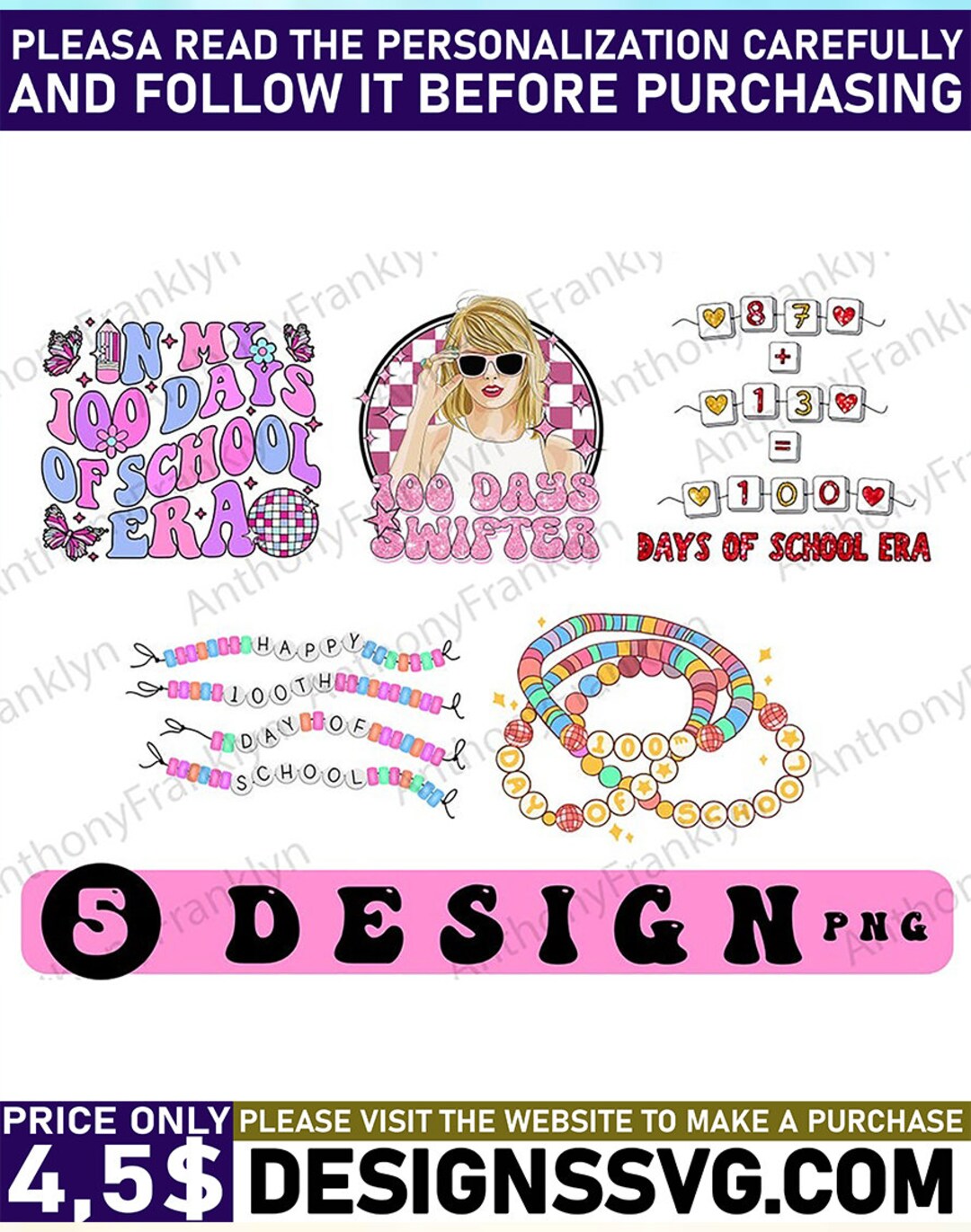 Swiftie 100 Days of School Png, 100 Days of School Taylor Png, in My ...