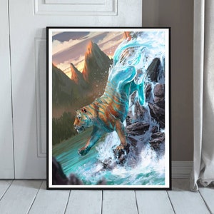 Water Tiger Print - Spiritual Art - Animal Fantasy Artwork - Chinese ...