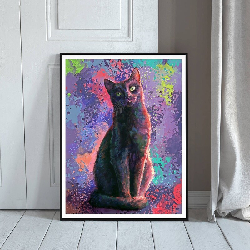 Abstract Cat Art - Etsy