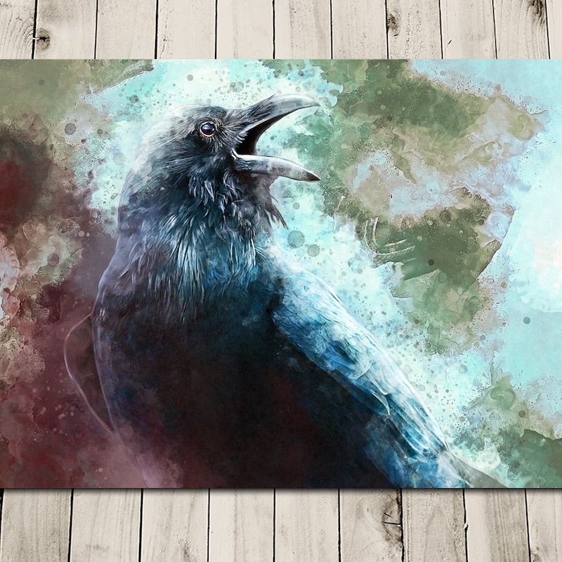 Raven Painting - Etsy