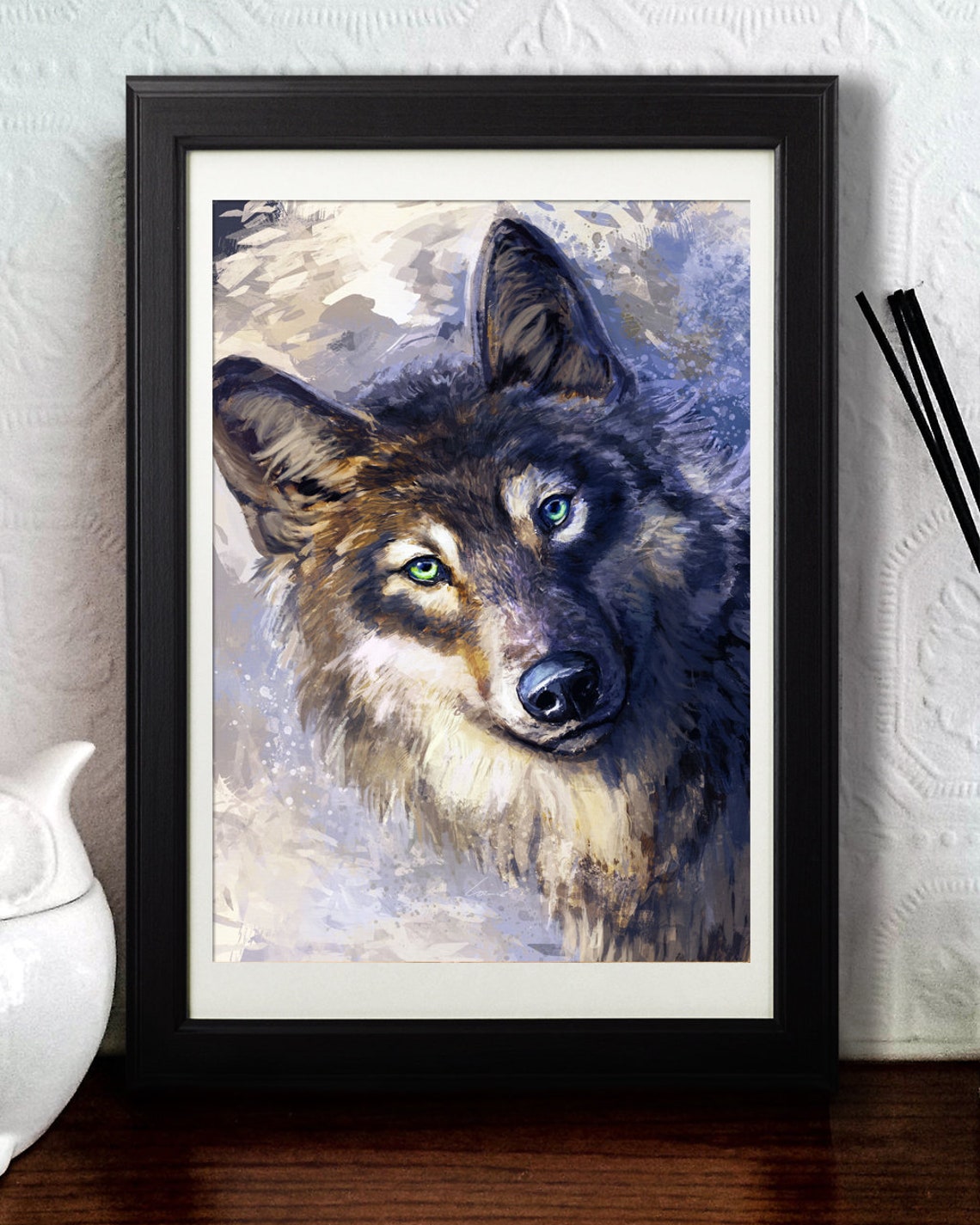 WOLF Wall Art Print Poster Wall Decor Wolf Painting - Etsy