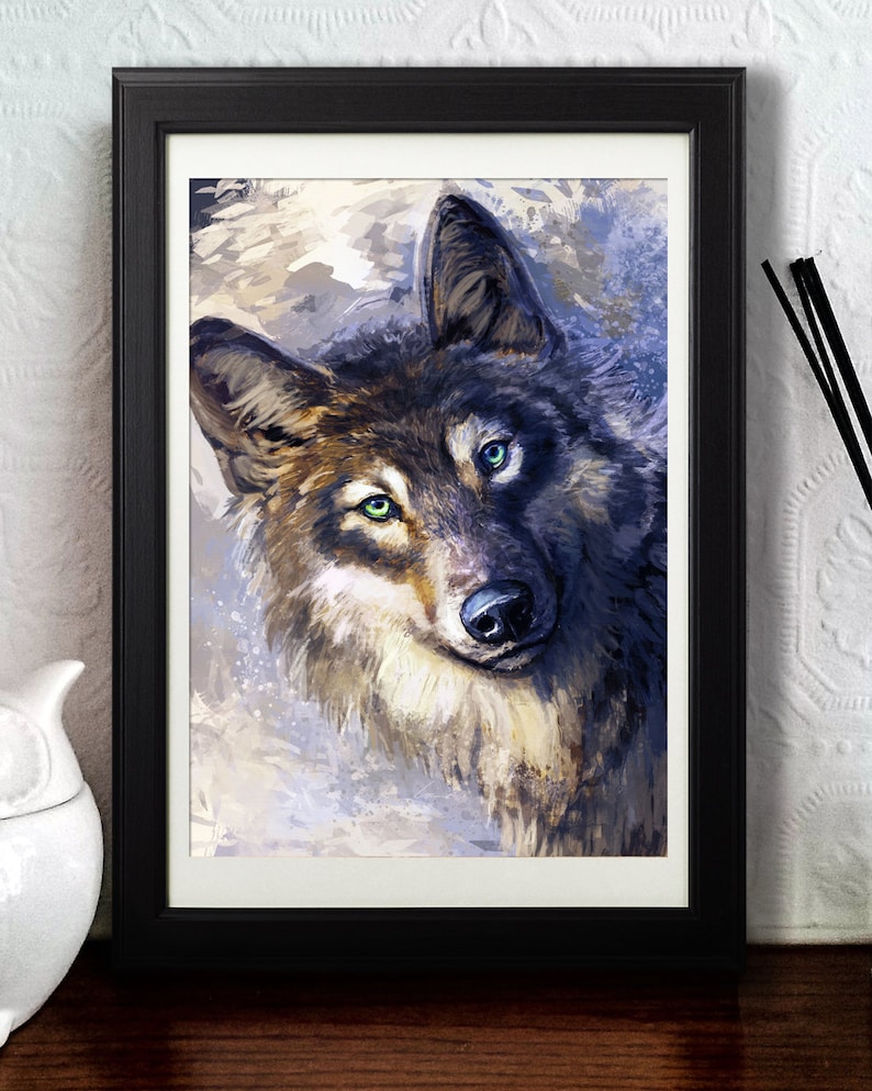 WOLF Wall Art Print Poster Wall Decor Wolf Painting - Etsy