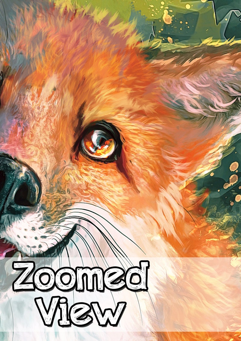 Happy Fox Art Print - Red Fox Original Art Print - Oil Style - Sitting ...