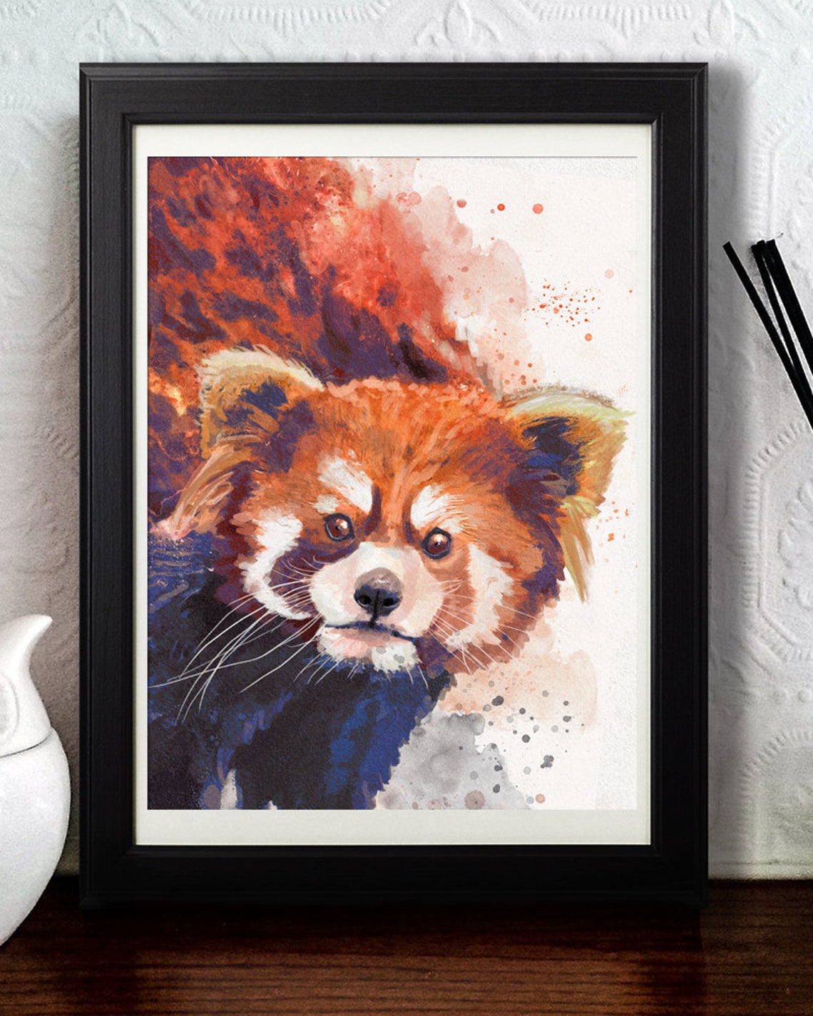 Red Panda Art Print Red Panda Painting Animal Lover Gift | Etsy