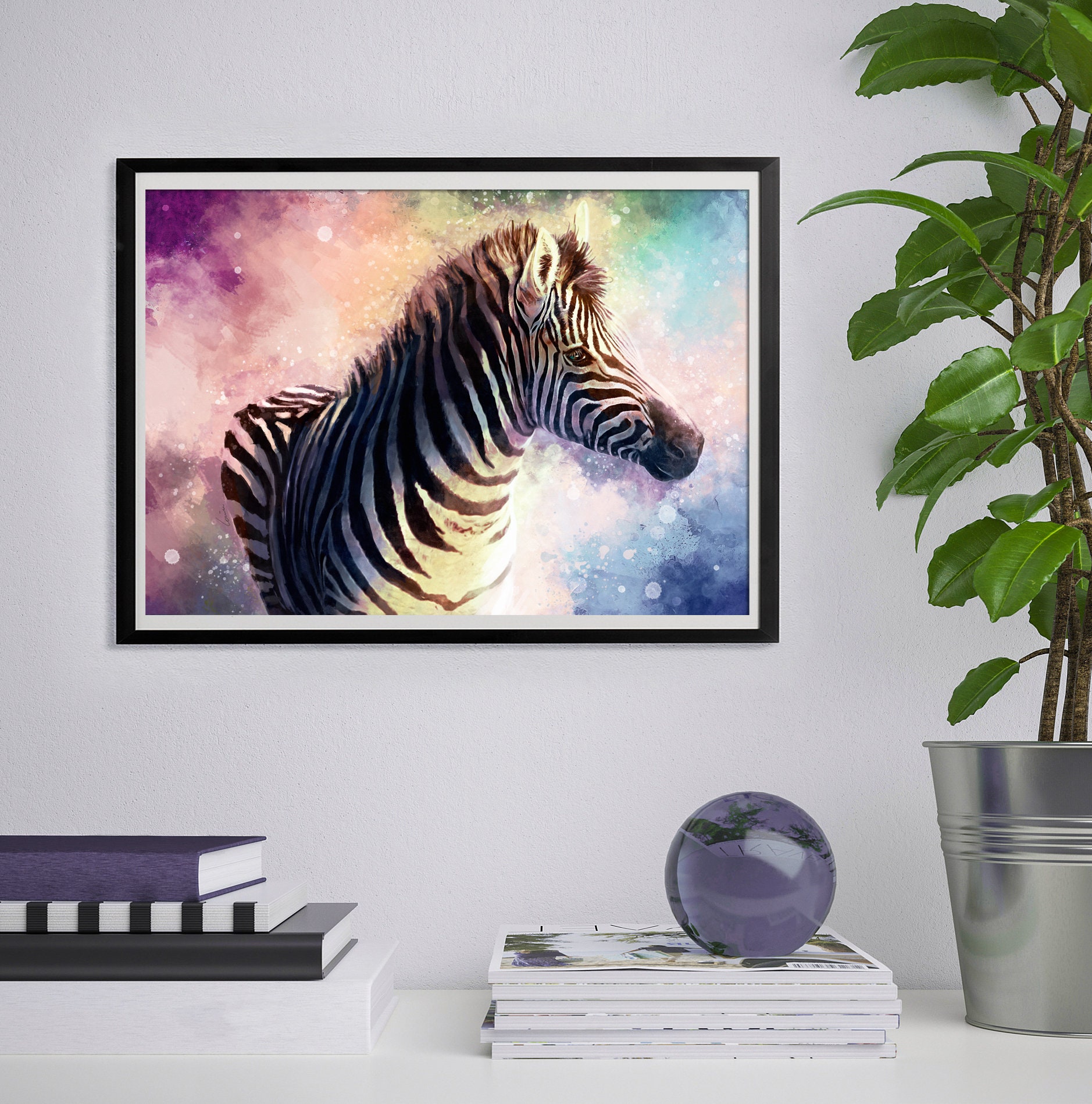 Rainbow Zebra Print - Rainbow Animal Art - Rainbow Art Print ...