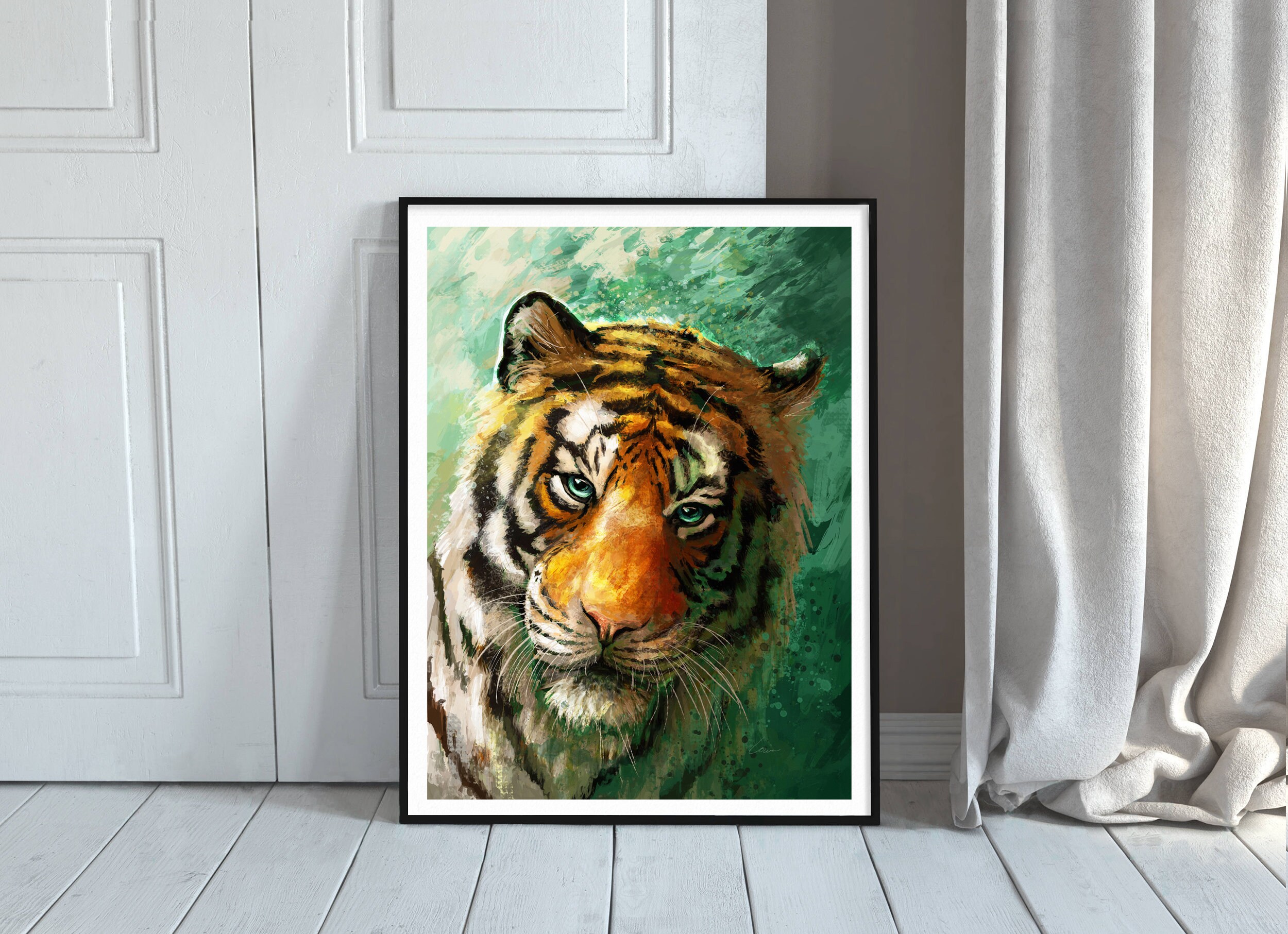 TIGER Wall Art Print Poster Wall Decor Tiger Painting | Etsy