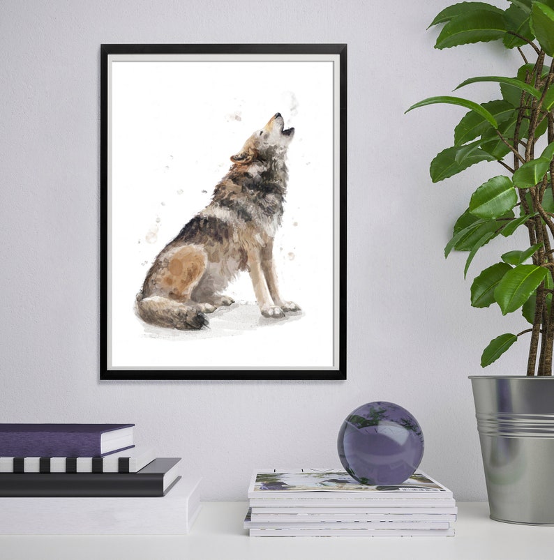 Lobo impresión lobo acuarela lobo arte pintura del lobo | Etsy