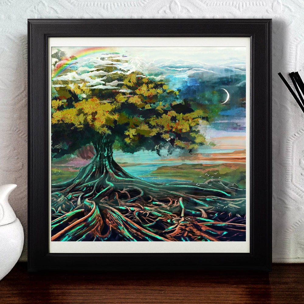 Tree of Life Wall Art Spiritual Art Decor Sacred Tree of | Etsy