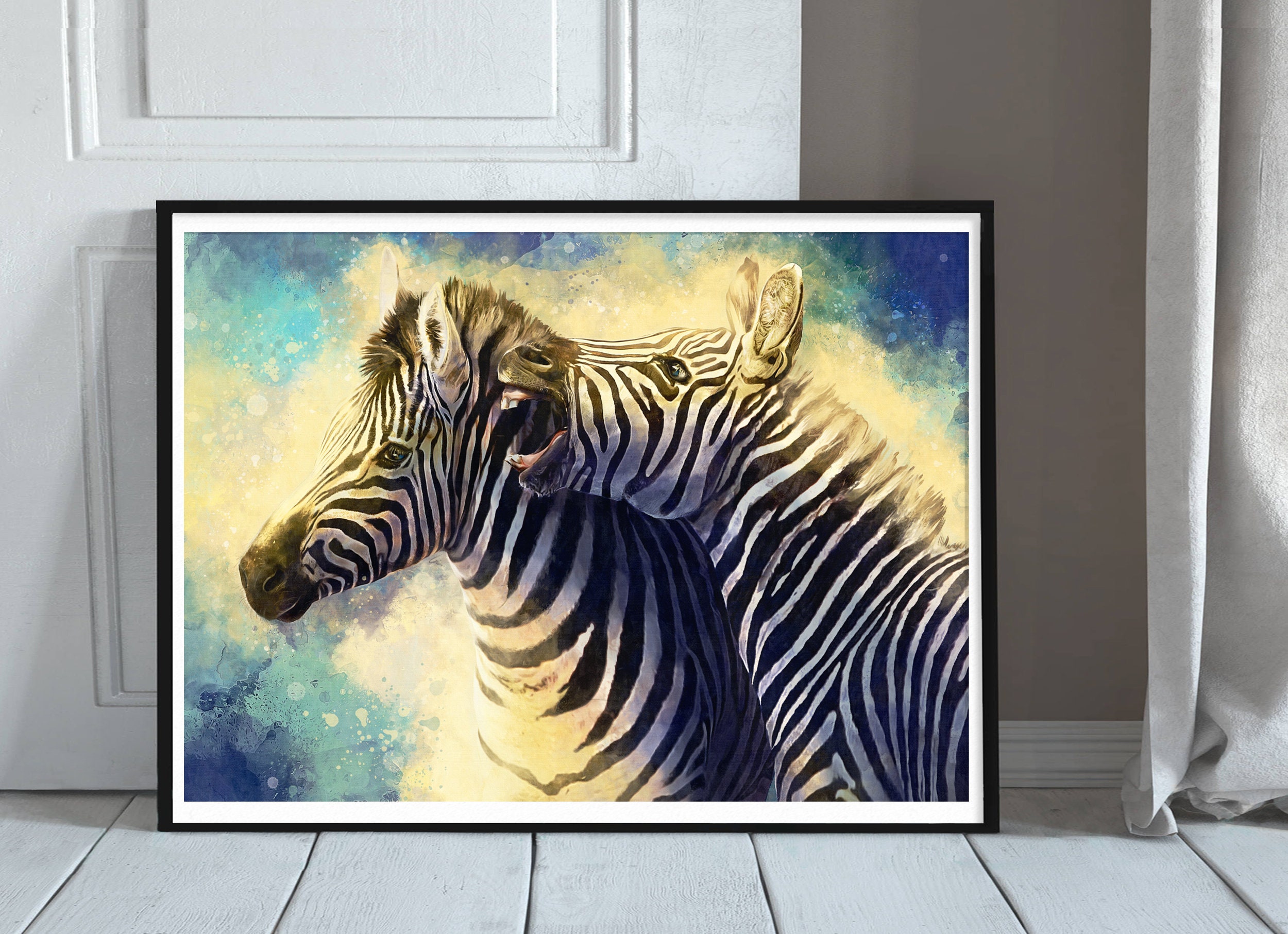 Zebra Painting Art Print - Safari Wall Art - Zebra Print Art - Safari ...