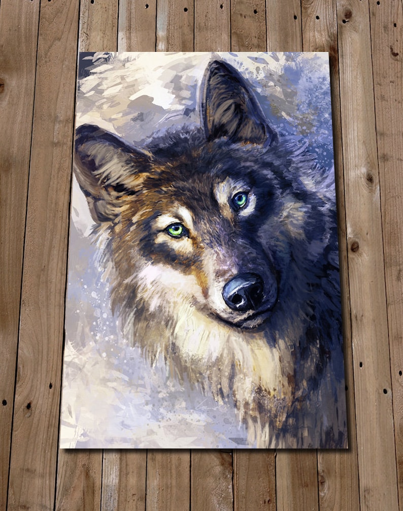 WOLF Wall Art Print Poster Wall Decor Wolf Painting - Etsy