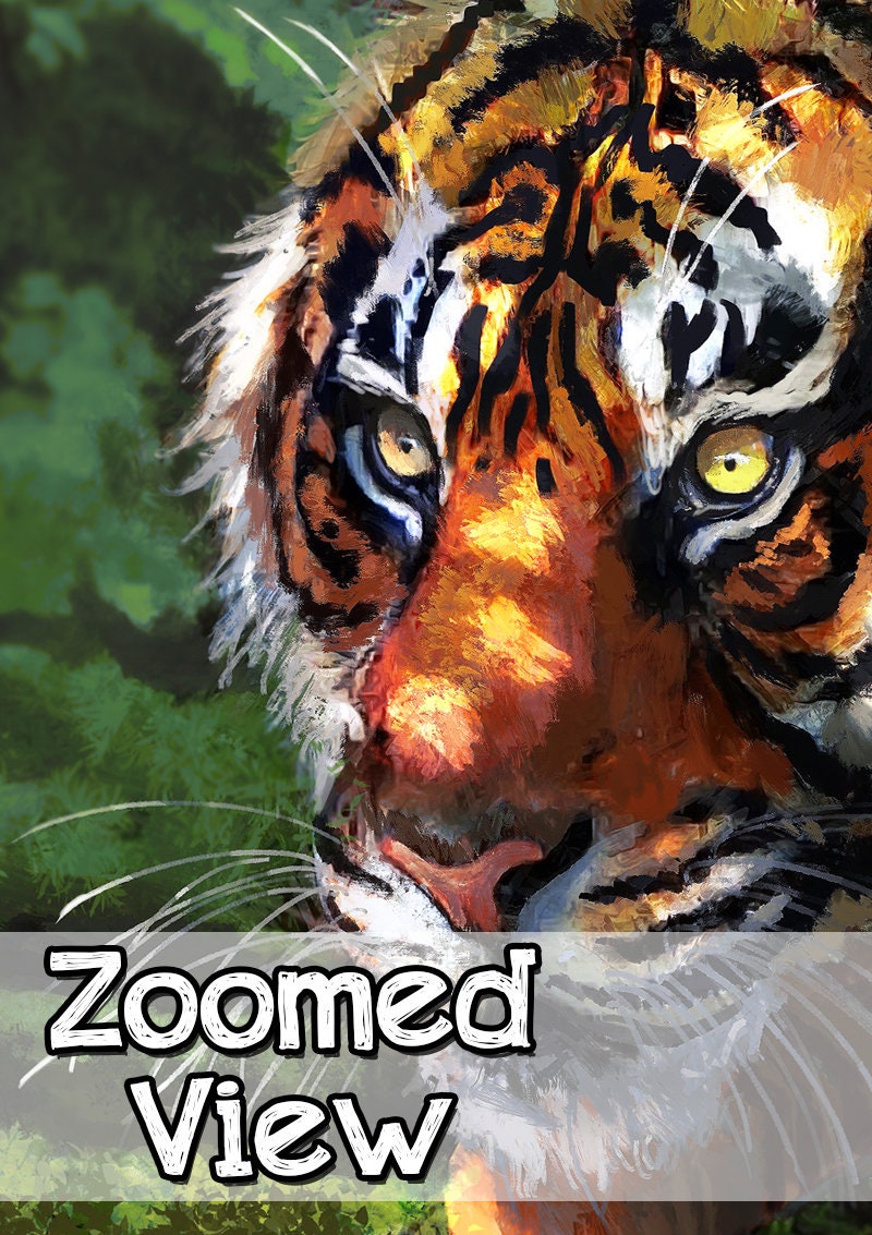 Prowling Tiger Artwork - Tiger Painting Print - Jungle Cat - Big Cat ...