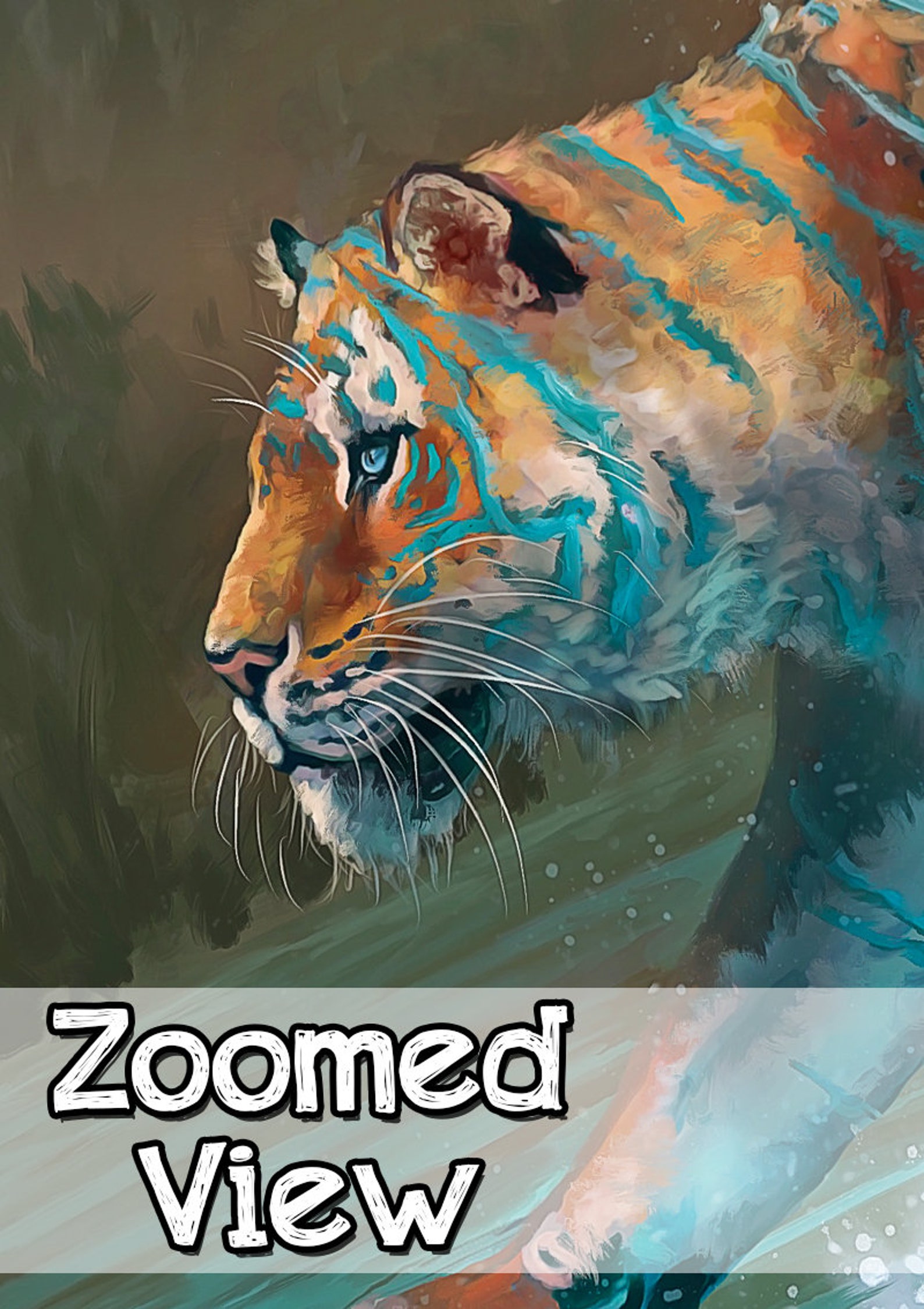 Water Tiger Print Spiritual Art Animal Fantasy Artwork - Etsy