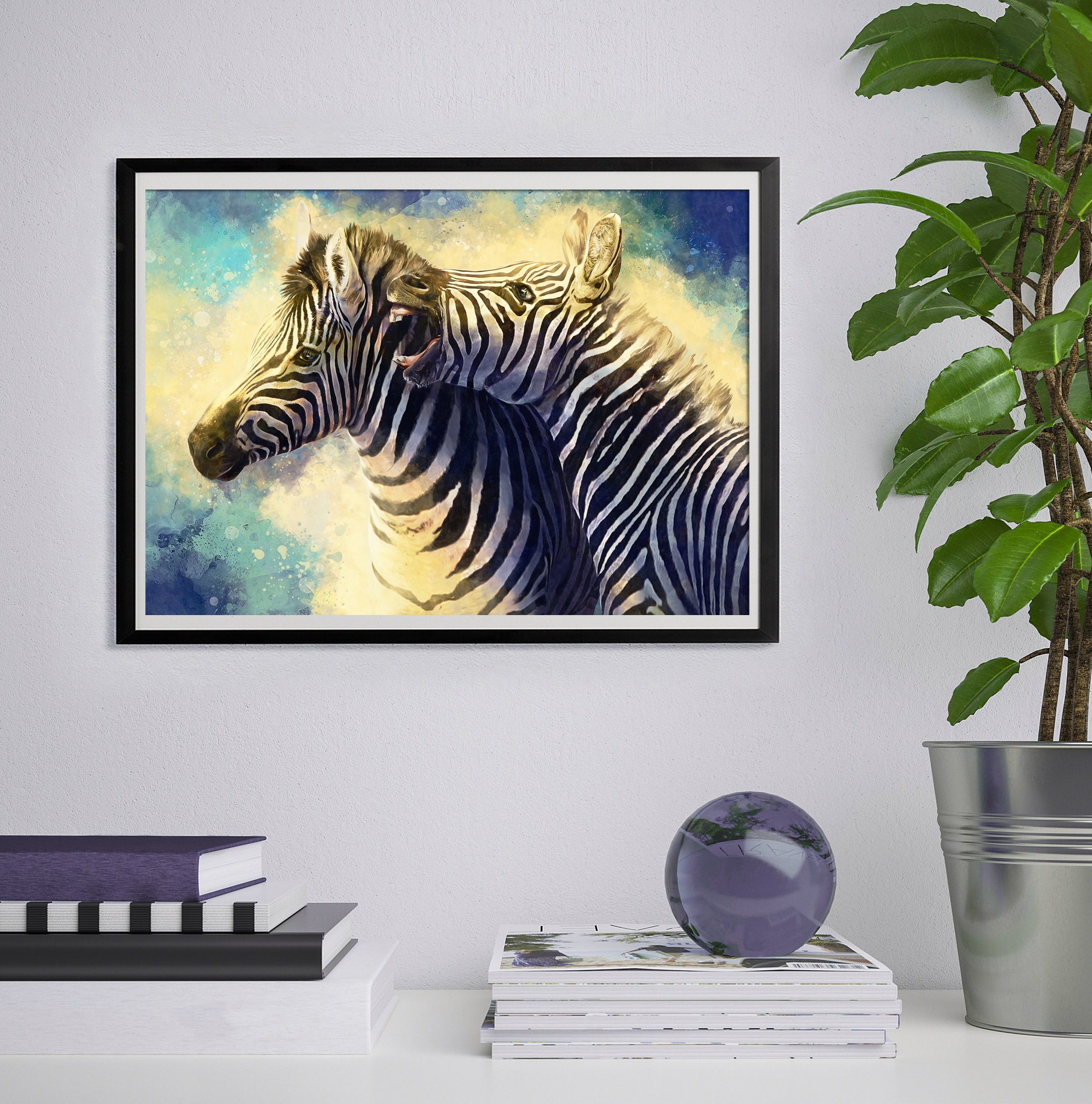 Zebra Painting Art Print - Safari Wall Art - Zebra Print Art - Safari ...