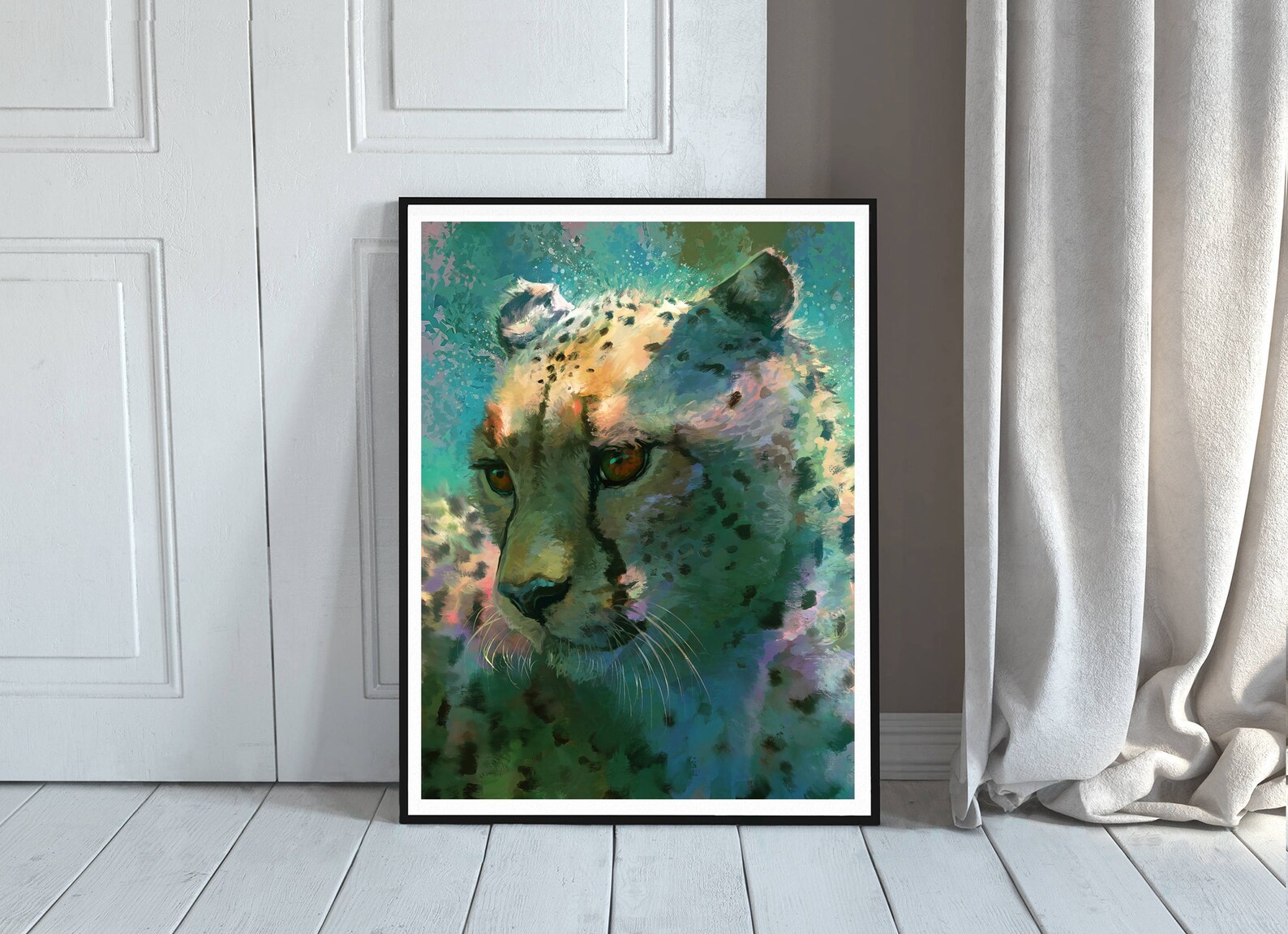 Cheetah Art Print - Abstract Animal Art Painting - Royal Cheetah Wall ...
