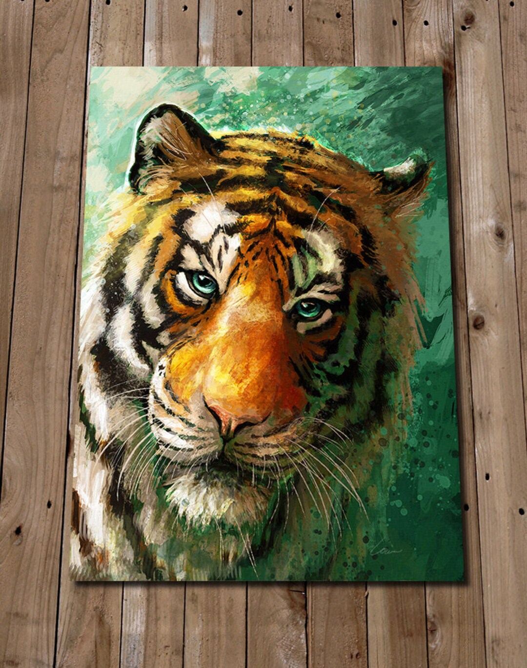 TIGER Wall Art Print Poster - Wall Decor - Tiger Painting Portrait ...
