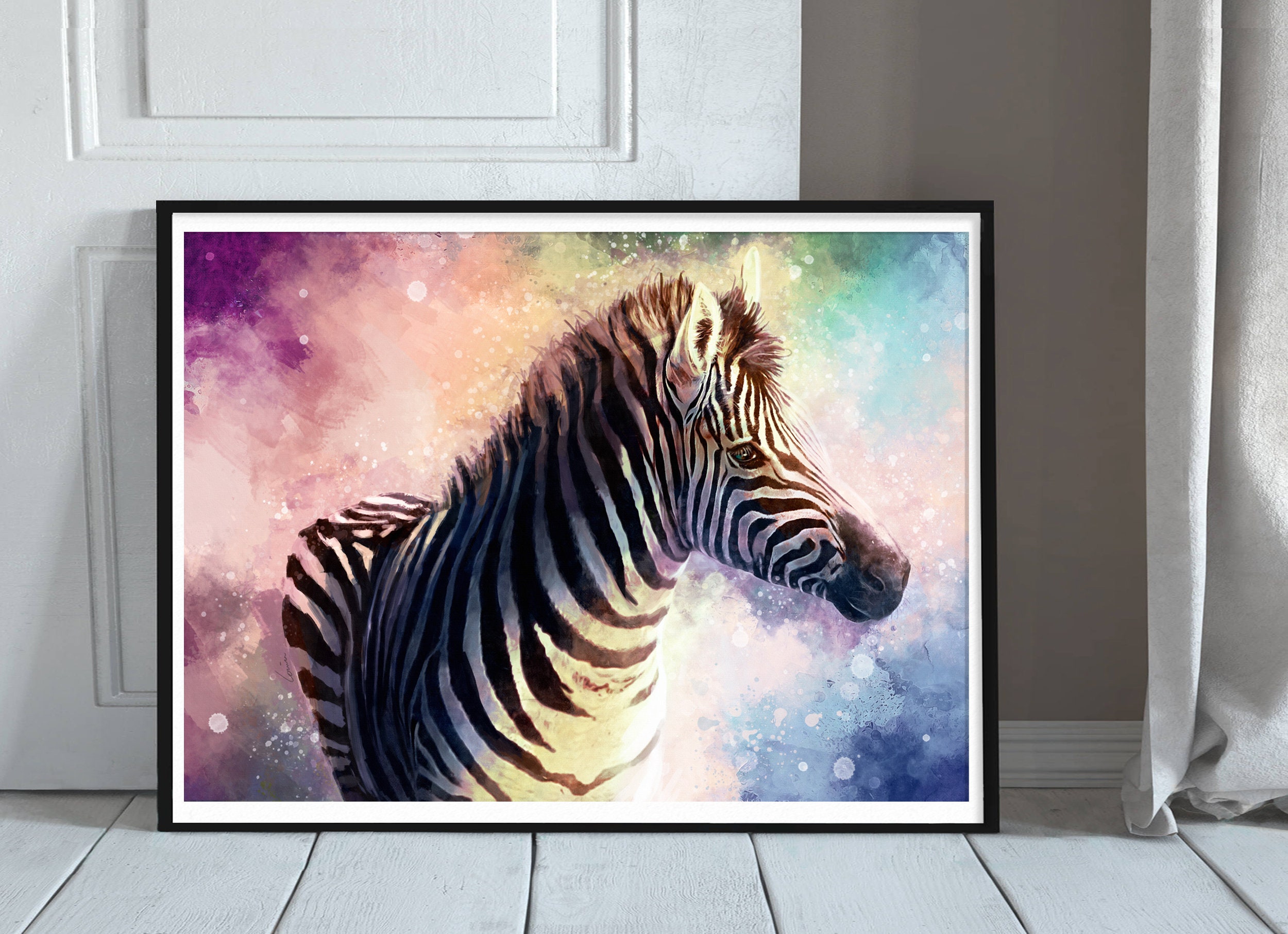 Rainbow Zebra Print Rainbow Animal Art Rainbow Art Print - Etsy UK