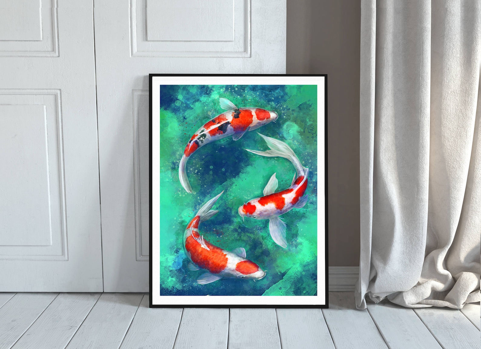 Set of 3 Prints - Koi Fish Painting Print - Japanese Art - Zen Wall Art ...