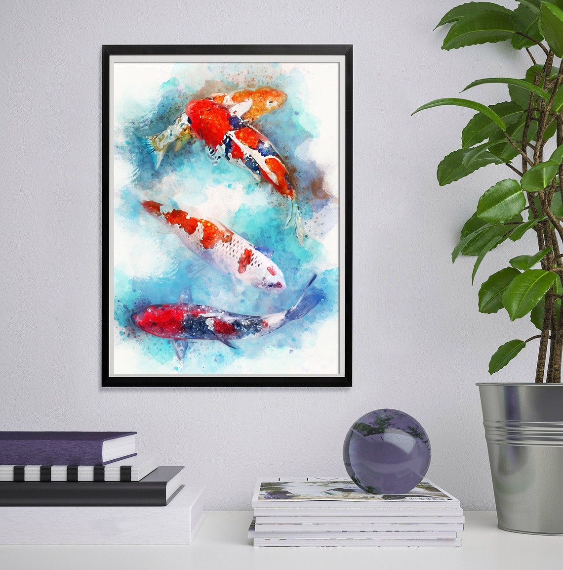 Koi Fish Painting Print Japanese Carp Wall Art Pond Fish - Etsy New Zealand