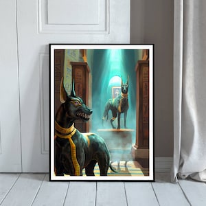 Anubis Painting Egyptian Mythology Ancient Egypt Gods Anput Jackal Tomb ...