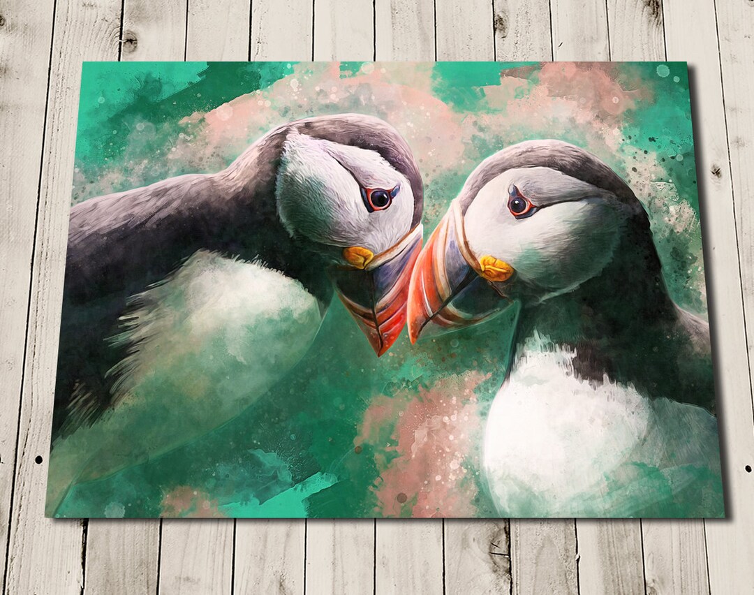 Puffin Art - Puffin Gifts - Puffin Painting Print - Puffin Print - Two ...