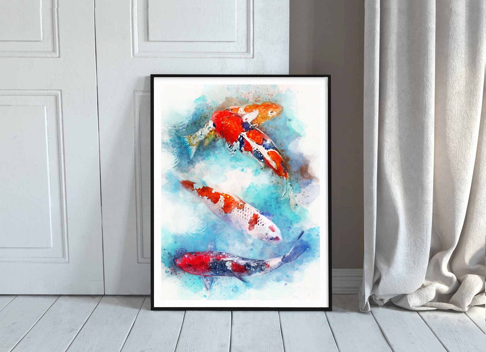 Koi Fish Painting Print Japanese Carp Wall Art Pond Fish - Etsy New Zealand