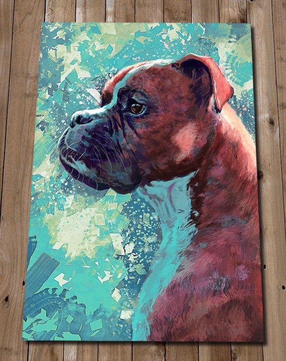 Boxer Dog Art Boxer Painting Print Art for Dog Lovers | Etsy