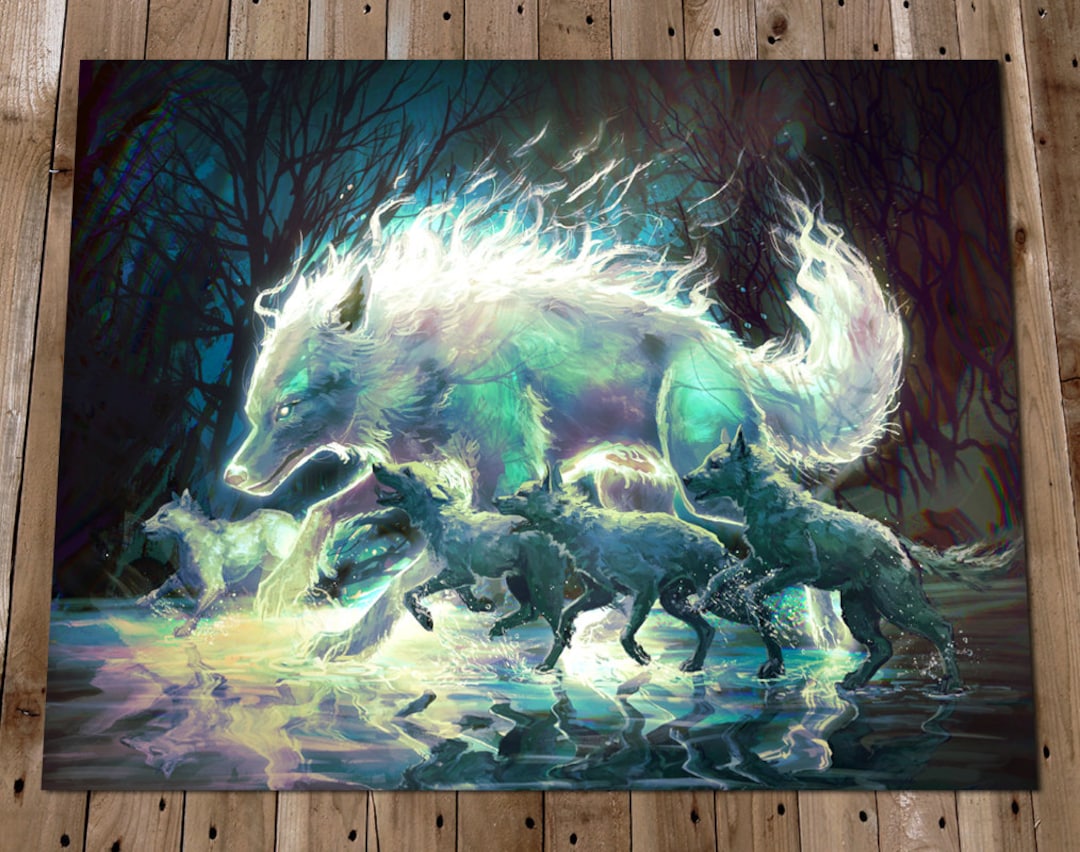 Mother Wolf Art Print - Fantasy Art Painting - Magical Spirit Wolves ...