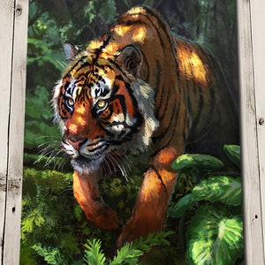 Prowling Tiger Artwork - Tiger Painting Print - Jungle Cat - Big Cat ...