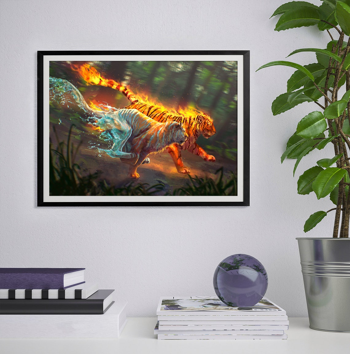 Fantasy Art Fire and Water Tiger the Race Art Print - Etsy
