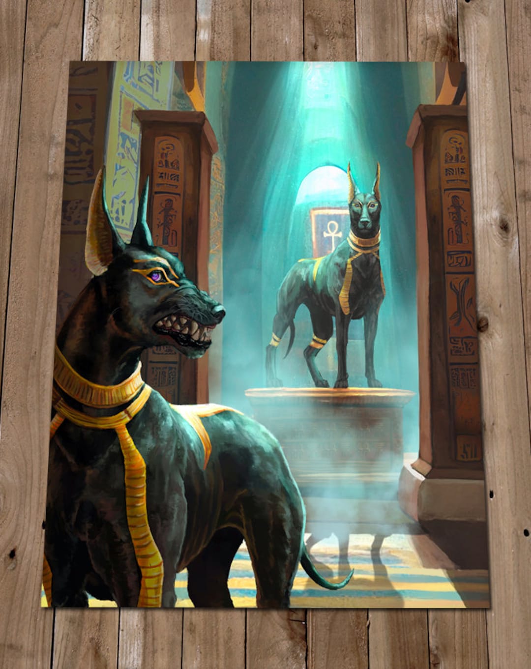 Anubis Painting Egyptian Mythology Ancient Egypt Gods Anput Jackal Tomb ...