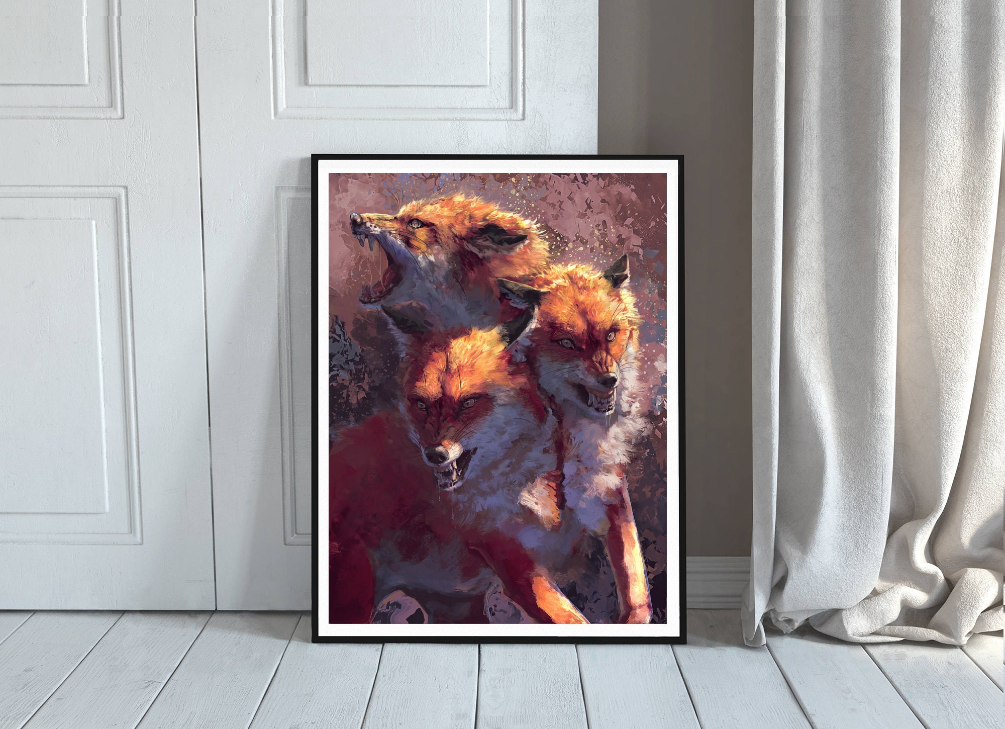 Fox Cerberus - Cerberus Art Print - Greek Mythology - Mythical Beasts ...