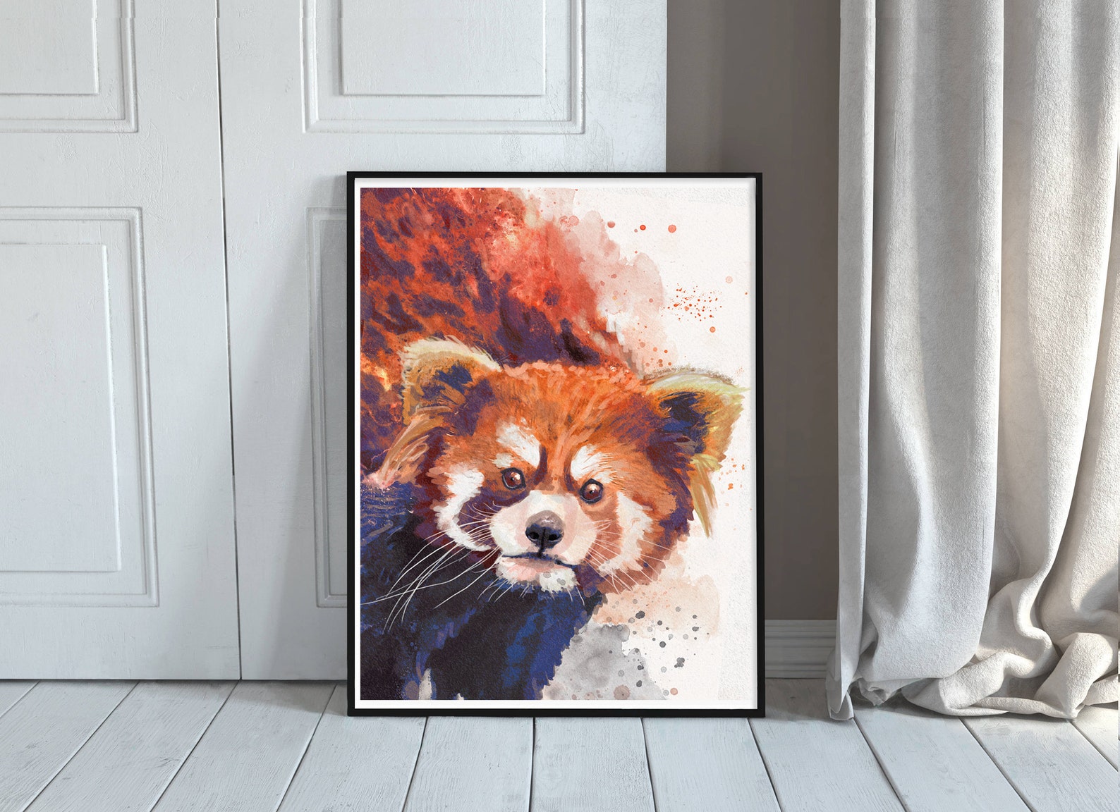 Red Panda Art Print - Red Panda Painting - Animal Lover Gift - Wall Art ...
