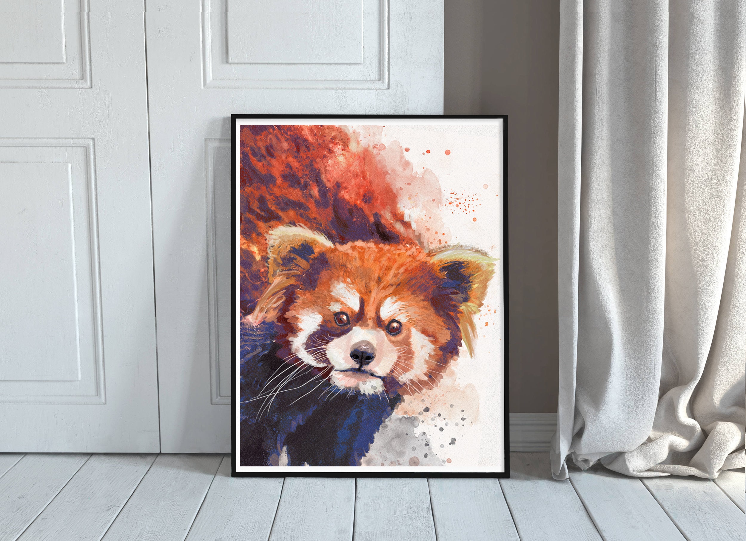 Red Panda Art Print - Red Panda Painting - Animal Lover Gift - Wall Art ...