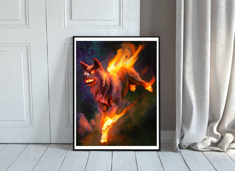 Fire Dog - Bul-gae Korean Mythology - Fantasy Art Print - Bulgae ...