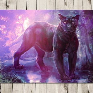 Panther Art Print - Big Cat Illustration - Black Cat - Jungle ...