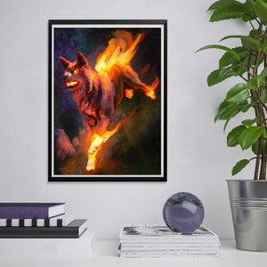 Fire Dog - Bul-gae Korean Mythology - Fantasy Art Print - Bulgae ...