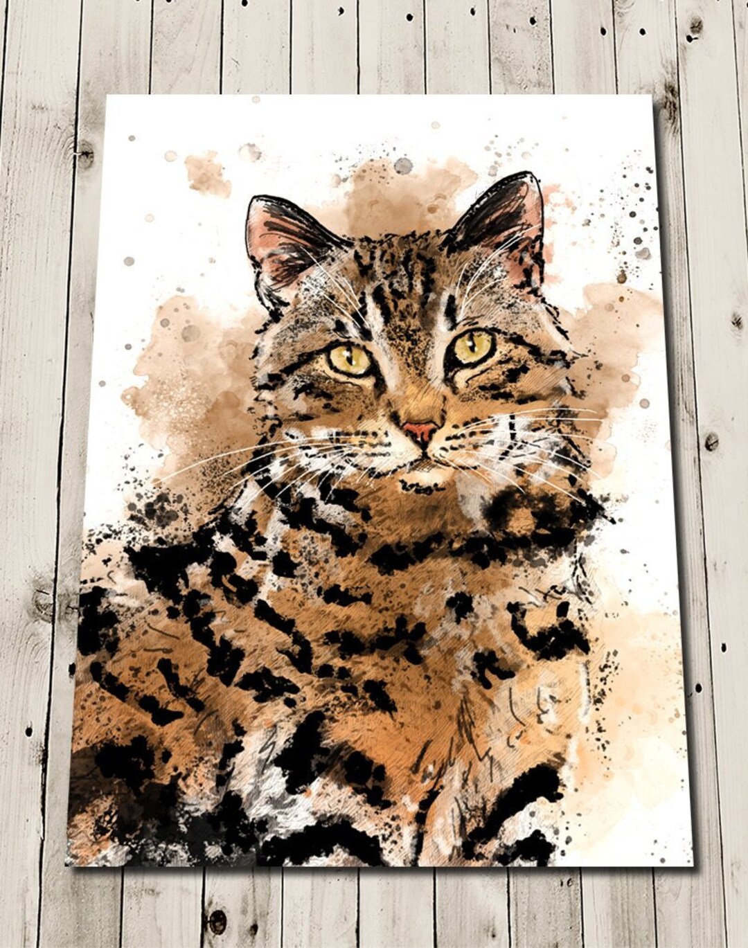 Tabby Cat Art Print - Tabby Cat Painting - Cat Print - Cat Lover Gift ...