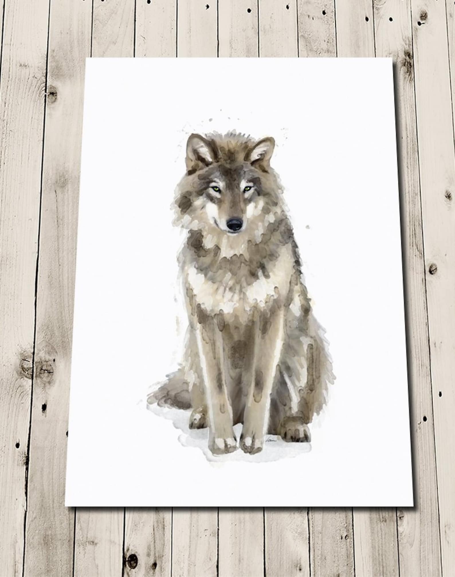 Watercolour Print Animal Wolf Watercolor Wolf Wall Art Watercolour Wolf ...
