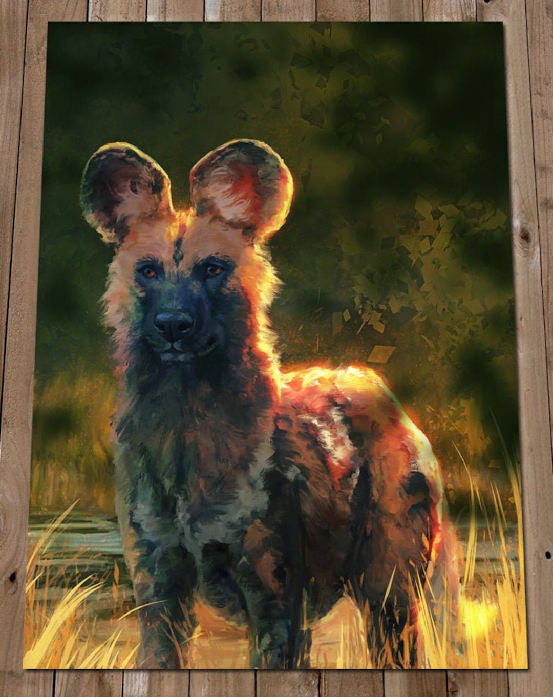 African Wild Dog Painting Print - Painted Dog Art Painting - Africa ...