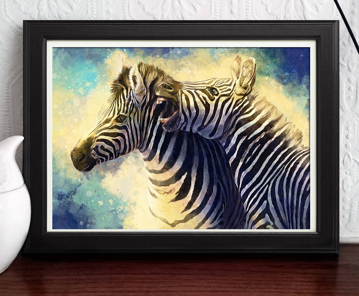 Zebra Painting Art Print - Safari Wall Art - Zebra Print Art - Safari ...
