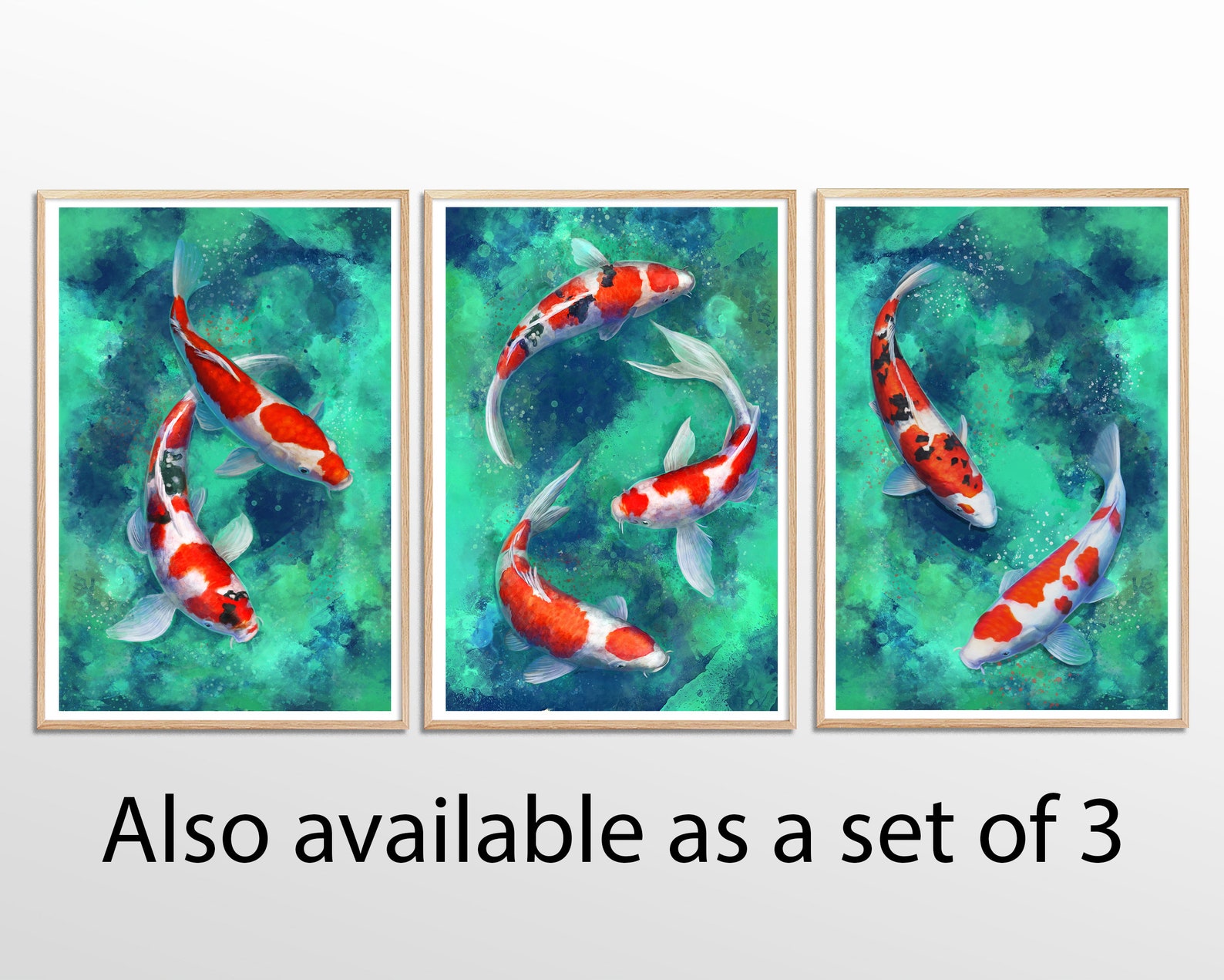 Koi Fish Print Koi Poster Painting Koi Print Koi | Etsy