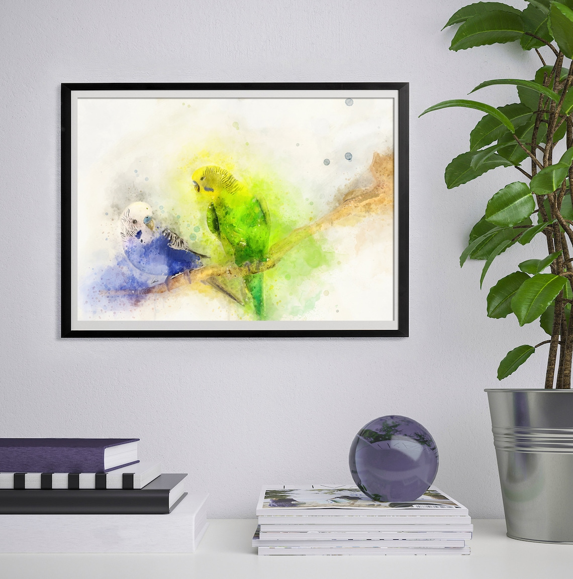 BUDGIE Art Print Poster Bird Watercolour Wall Decor - Etsy